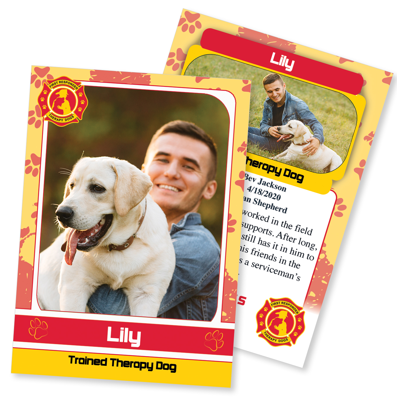 First Responder Therapy Dogs | Custom Sports Cards